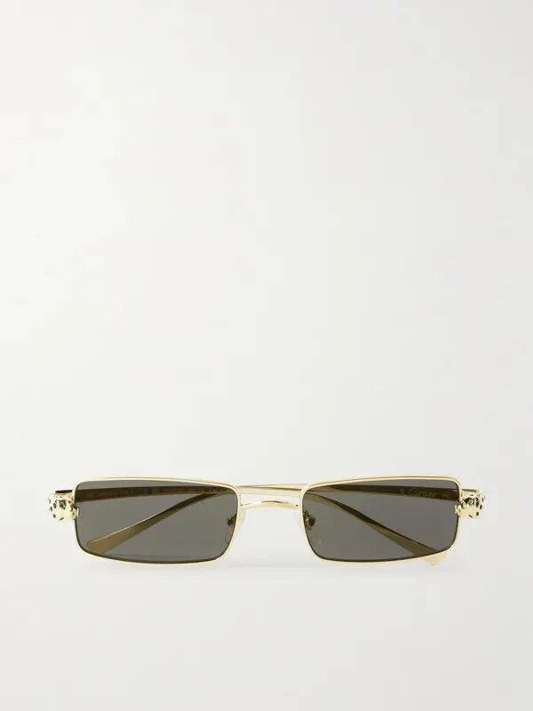 CARTIER Panthère Rectangle Sunglasses - Gold