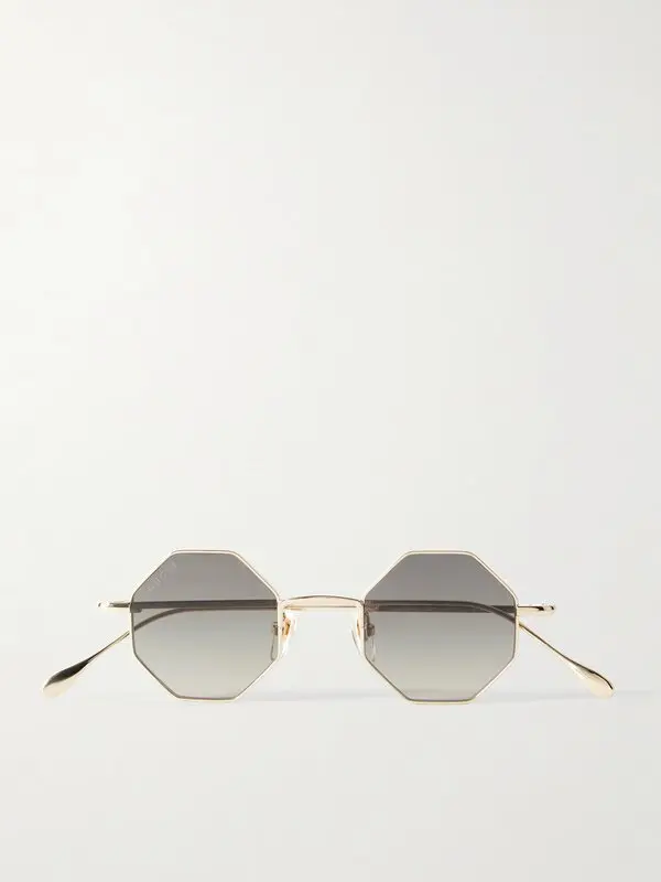 Gucci Hexagon-frame Sunglasses - Gold