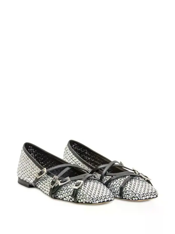 Mach & Mach Crystal Embellished Ballerina Flats