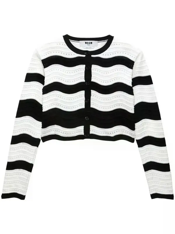 MSGM Wave-pattern Cardigan - Black