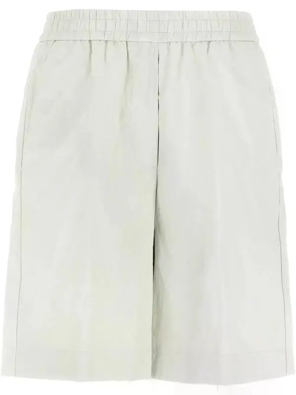 NUDE Leather-effect Bermuda Shorts - White