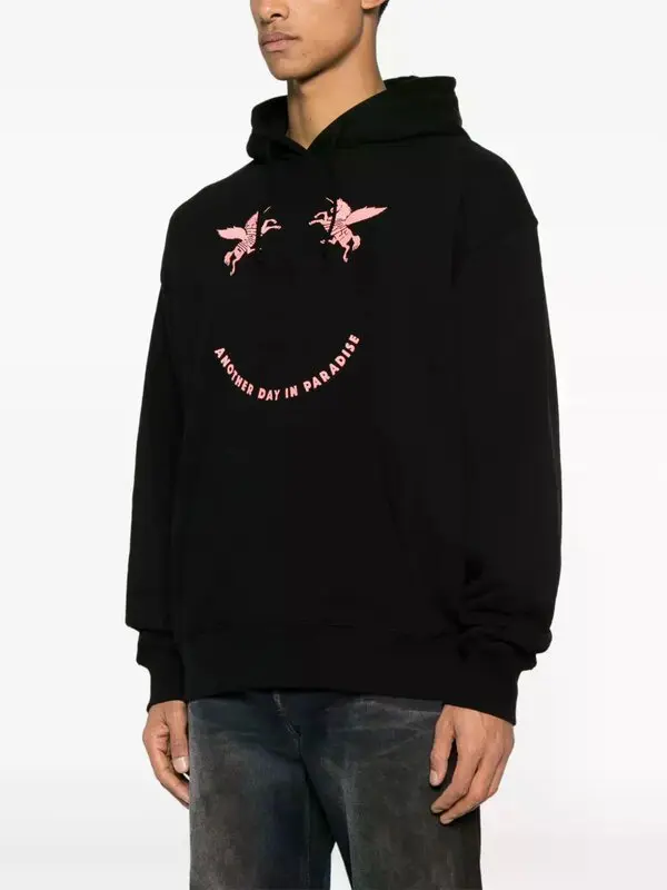 Givenchy Unicorns-embroidered Fleece Hoodie - Black