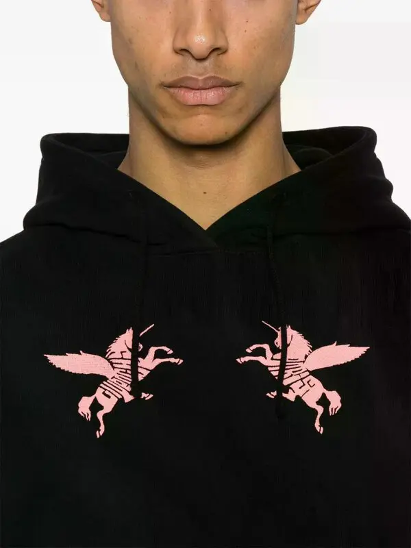 Givenchy Unicorns-embroidered Fleece Hoodie - Black