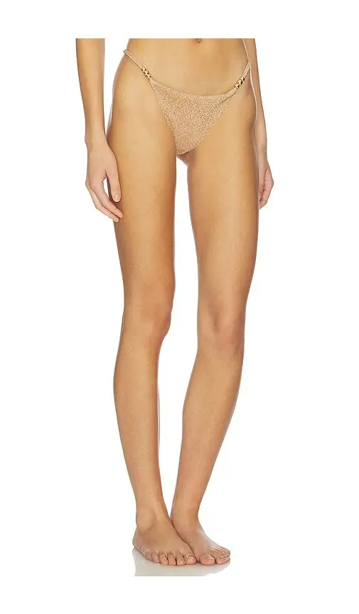 Devon Windsor Zack Bikini Bottom Metallic Gold - Gold Shimmer