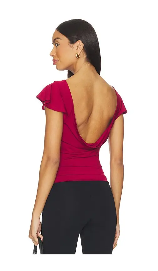 GUIZIO Soffiano Top With Ruffle Sleeves