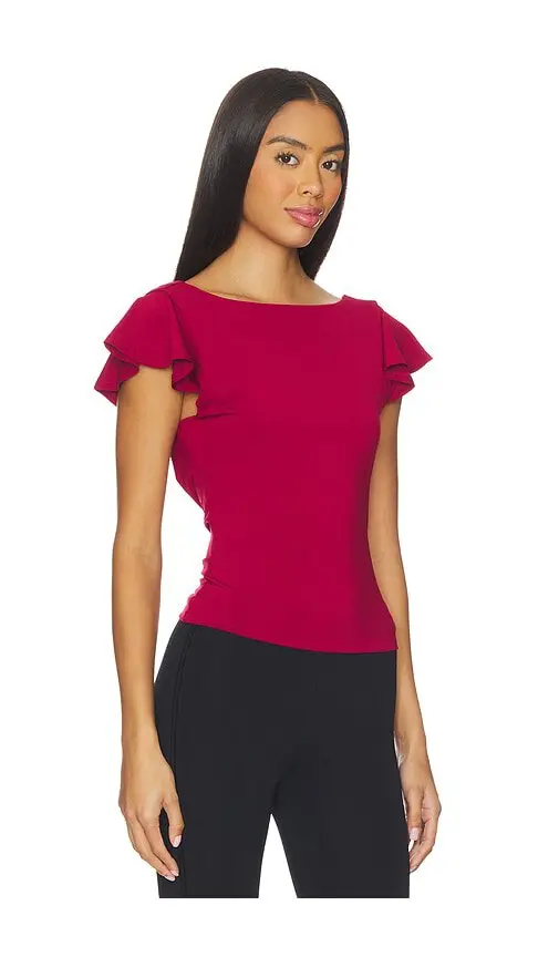 GUIZIO Soffiano Top With Ruffle Sleeves