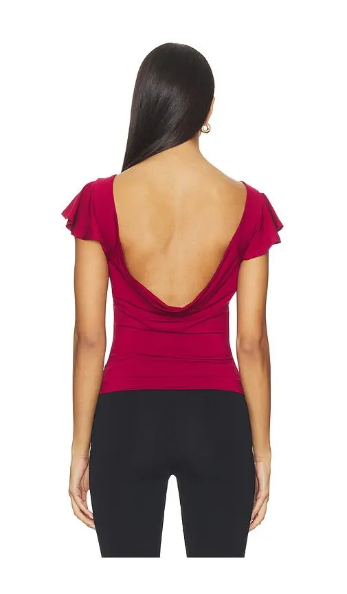 GUIZIO Soffiano Top With Ruffle Sleeves