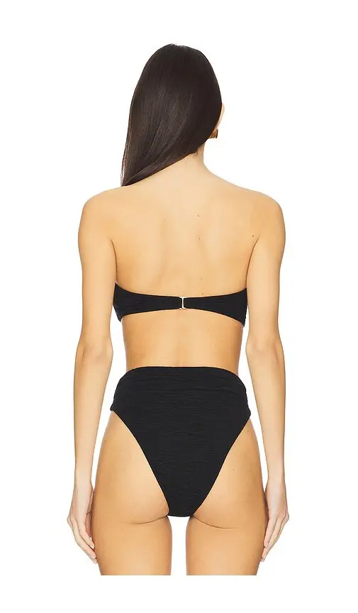 LA PORTE Kate Bandeau Hardware Bikini Top In Black - Jet Black