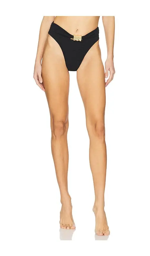 LA PORTE Kate Pinch Hardware Bikini Bottom - Jet Black