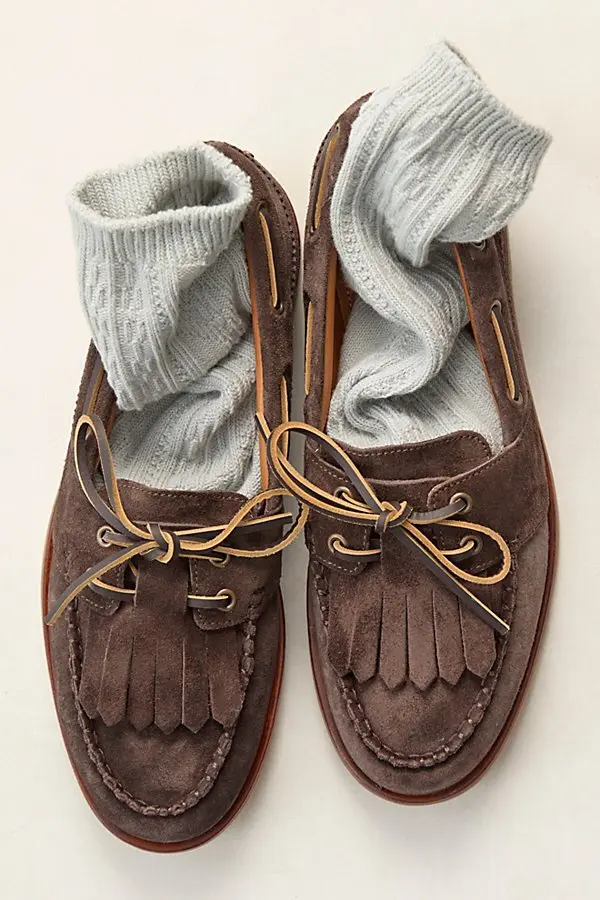 Free People We The Free Benny Boat Shoes - Chocolate Suede