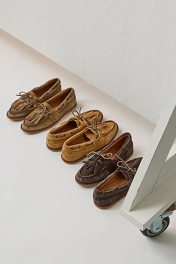 Free People We The Free Benny Boat Shoes - Tan Suede