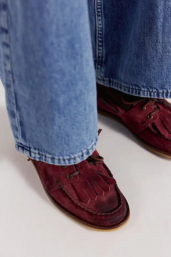 Free People We The Free Benny Boat Shoes - Wine