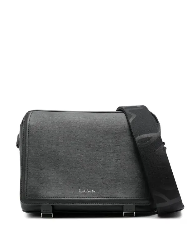 Paul Smith Embossed-leather Messenger Bag - Black