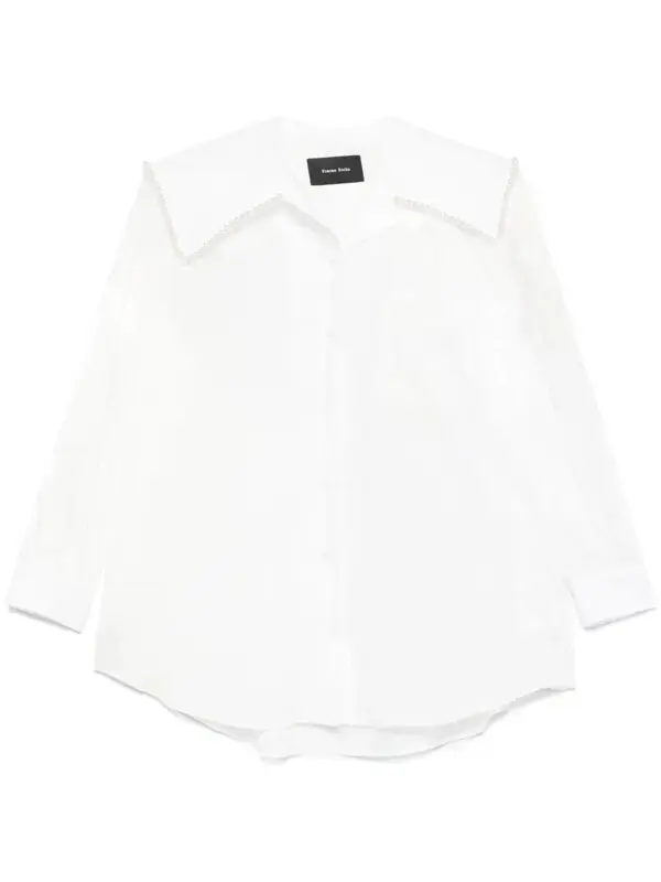 Simone Rocha Sailor-collar Puff-sleeves Shirt - White