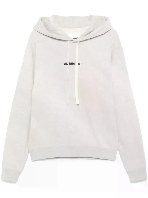 JIL SANDER Logo-print Hoodie - Grey