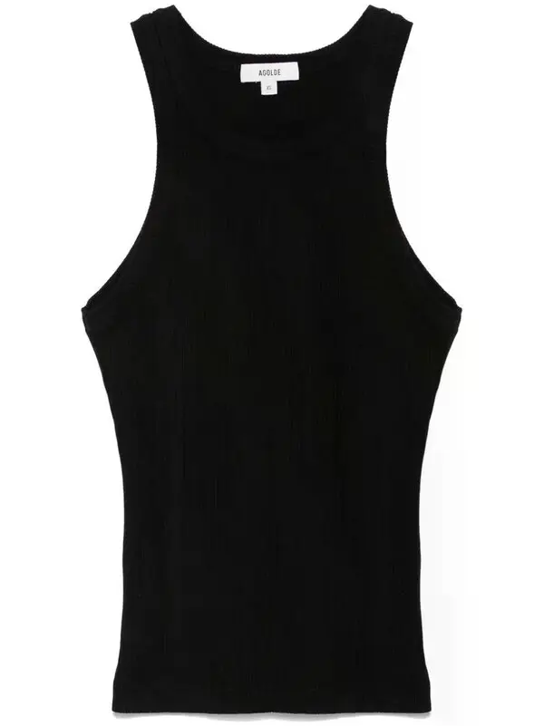 AGOLDE Ribbed-knit Tank Top - Black