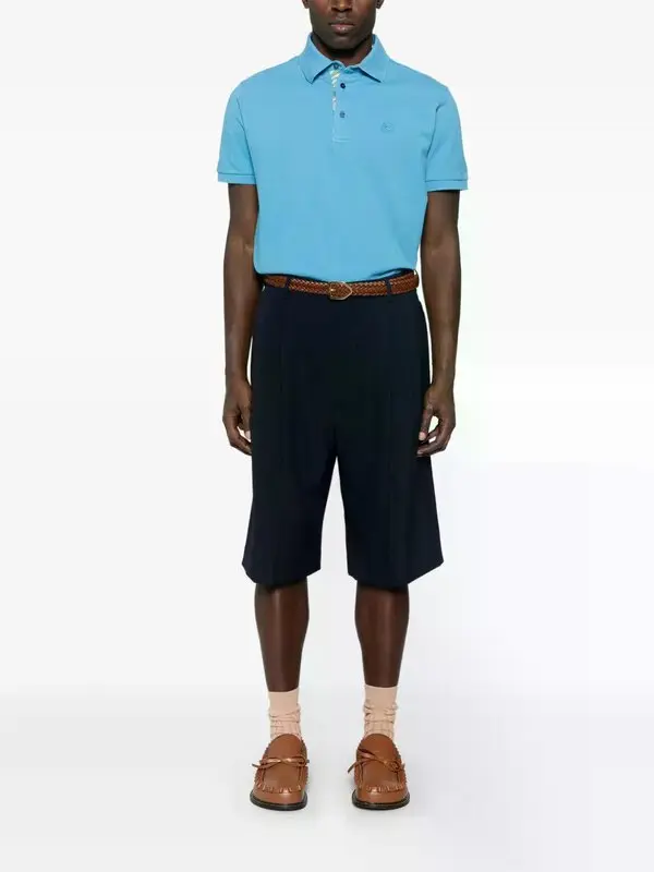 Etro Pegaso-embroidered Polo Shirt - Blue
