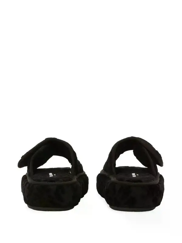 Dolce & Gabbana Logo-embroidered Slippers - Black