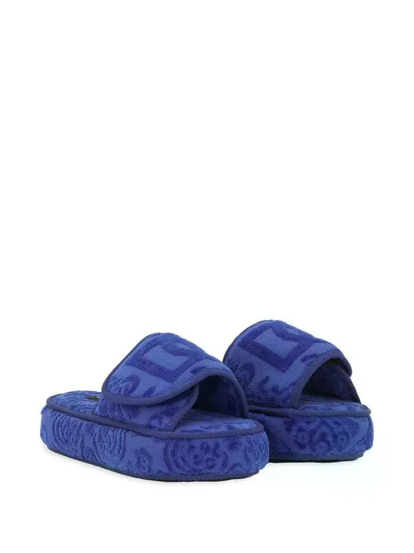 Dolce & Gabbana Logo-embroidered Slippers - Blue