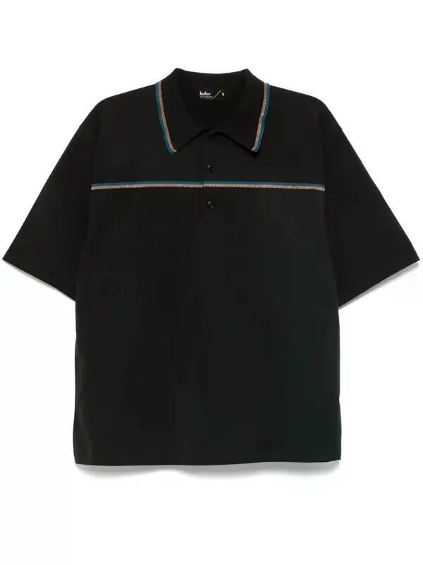 Kolor Striped Polo Shirt - Grey