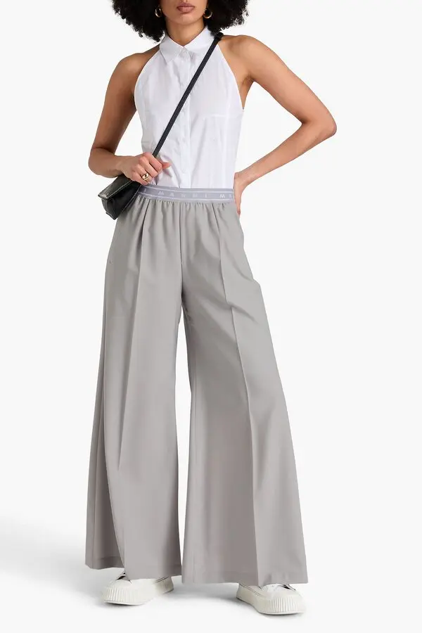 Marni Wool Wide-leg Pants - Light Gray