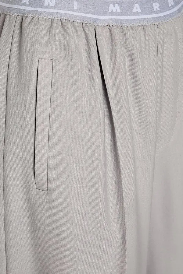 Marni Wool Wide-leg Pants - Light Gray