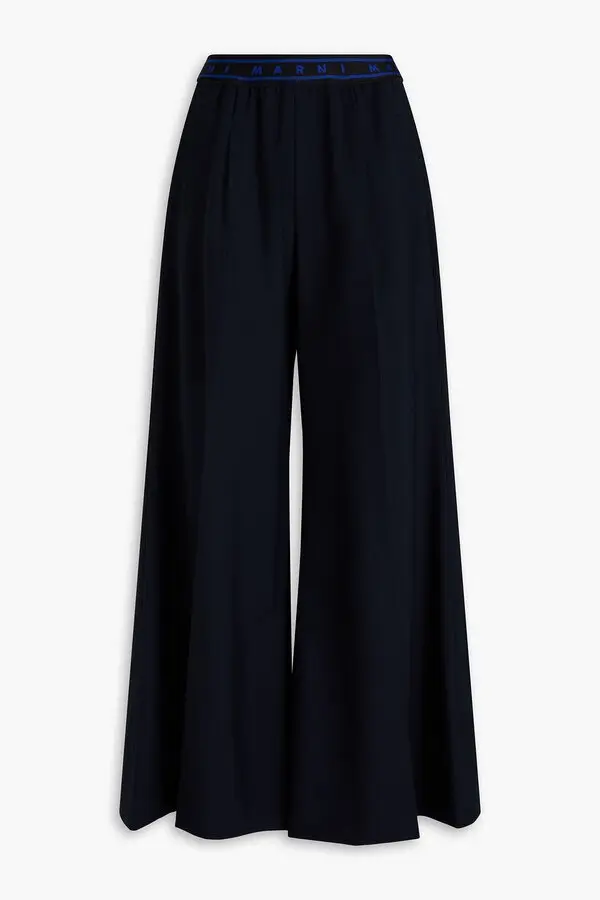 Marni Wool Wide-leg Pants - Navy