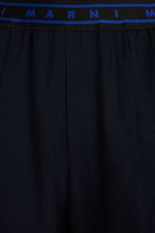Marni Wool Wide-leg Pants - Navy