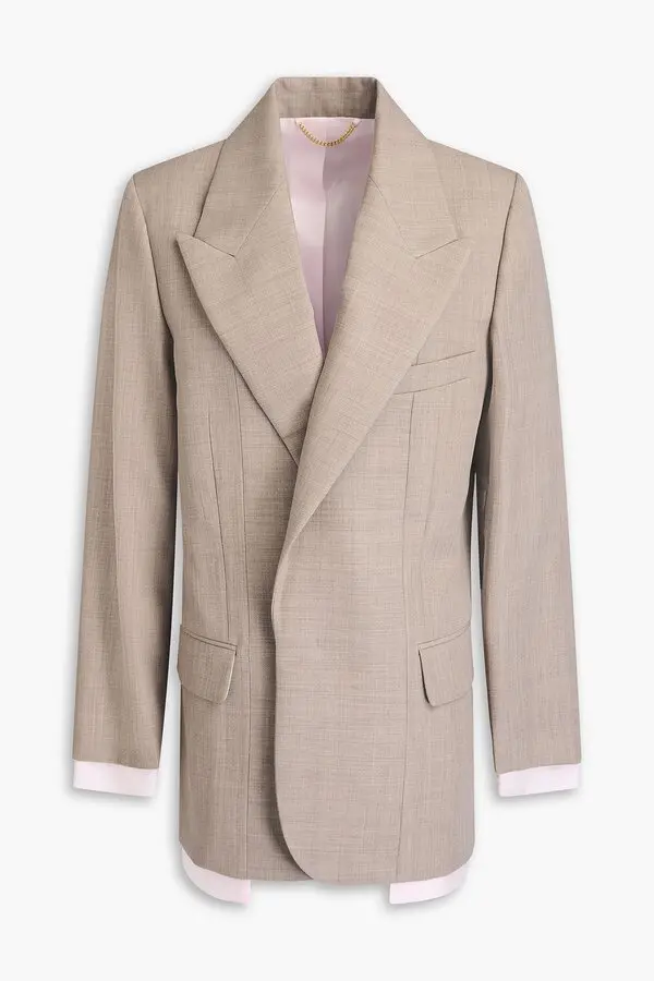 Victoria Beckham Satin-paneled Wool Blazer