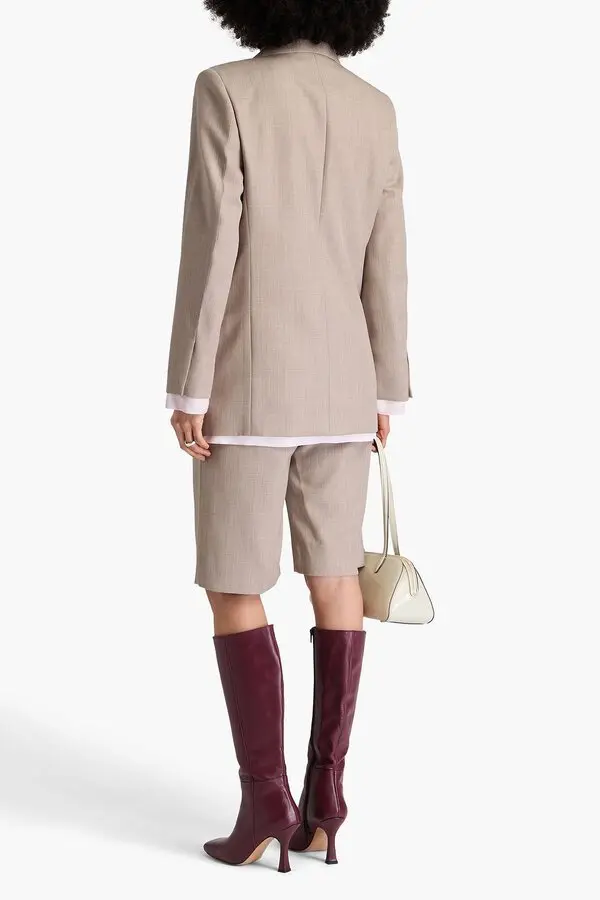 Victoria Beckham Satin-paneled Wool Blazer