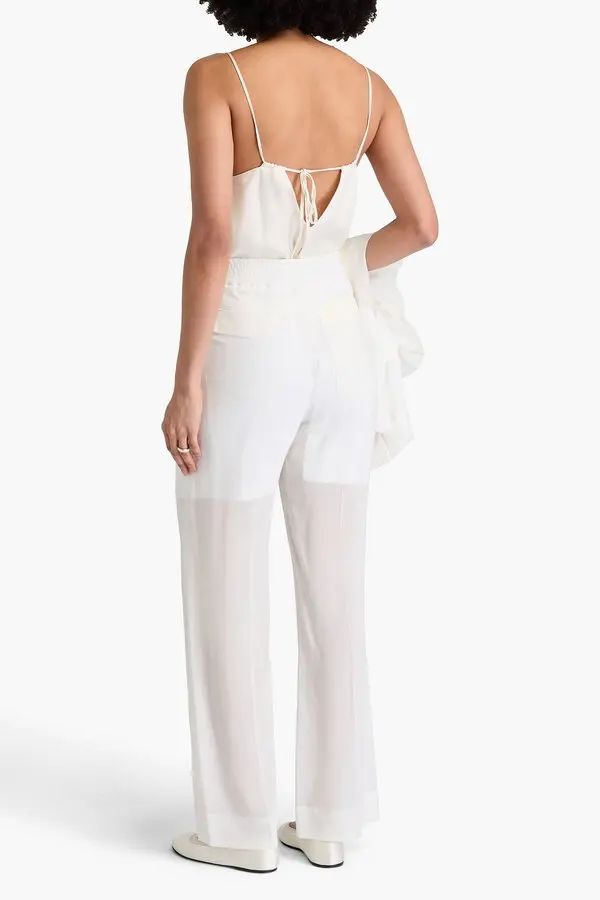 Victoria Beckham Crepe Straight-leg Trousers - White