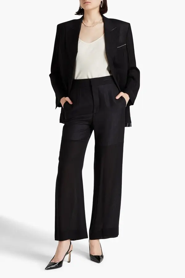 Victoria Beckham Crepe Straight-leg Pants - Black