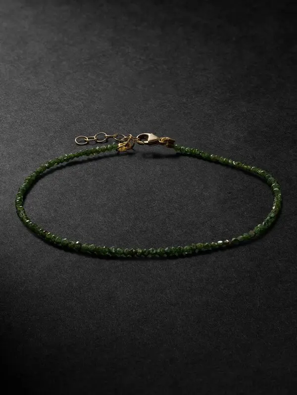 Jia Jia Gold And Diamond Beaded Bracelet - Green