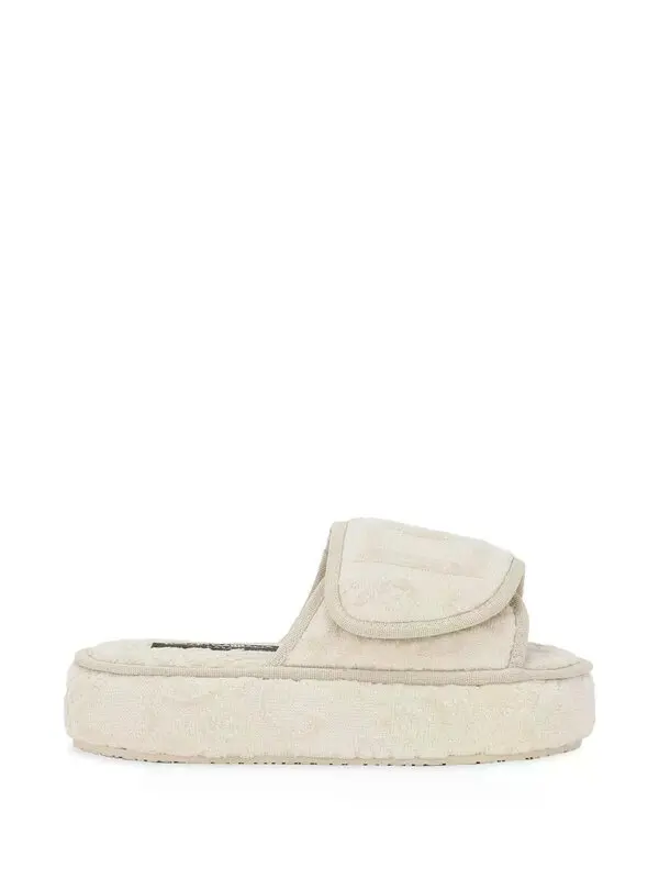 Dolce & Gabbana Terry Logo-embroidered Slippers - Neutrals