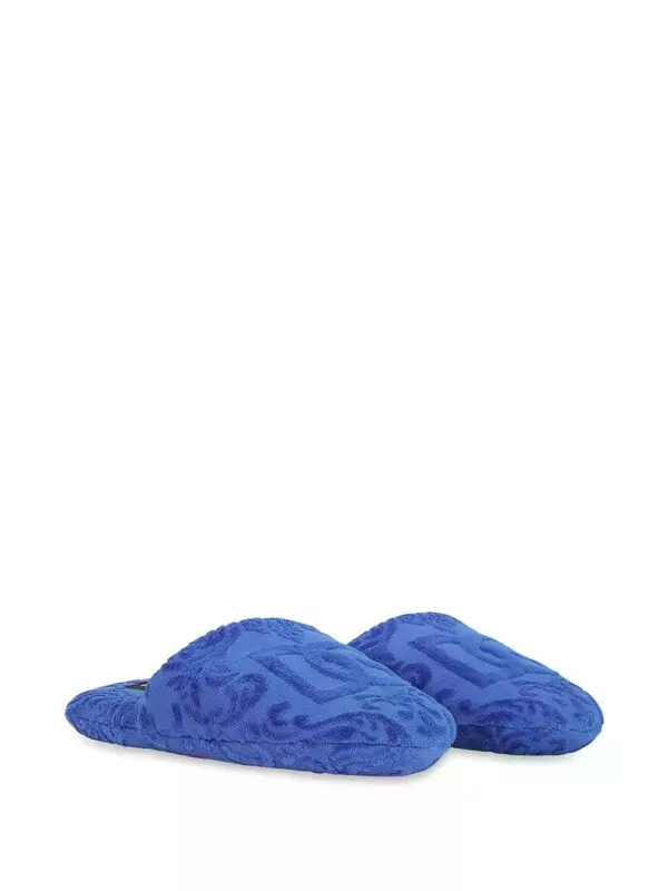 Dolce & Gabbana Logo Embroidered Slippers - Blue