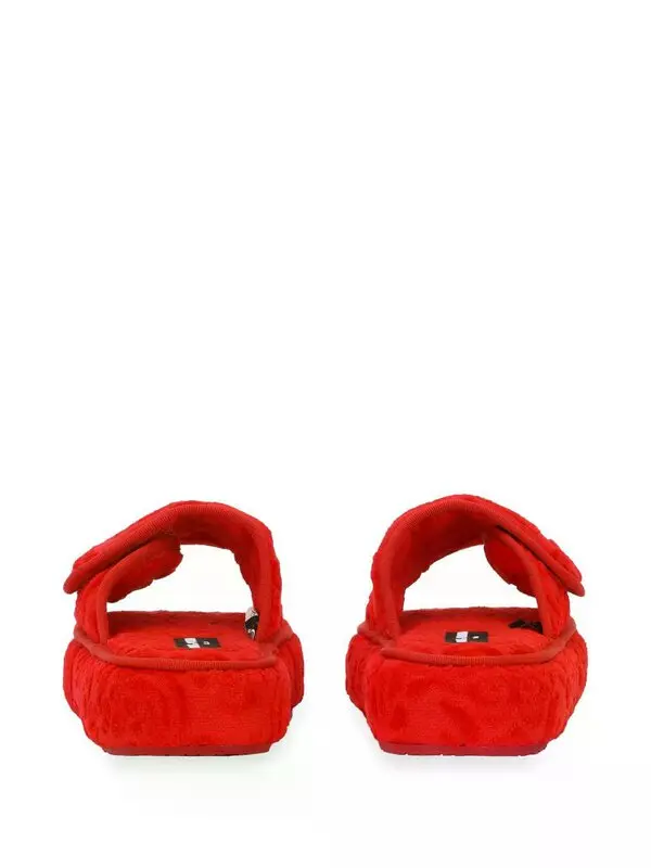 Dolce & Gabbana Logo Embroidered Slippers - Red