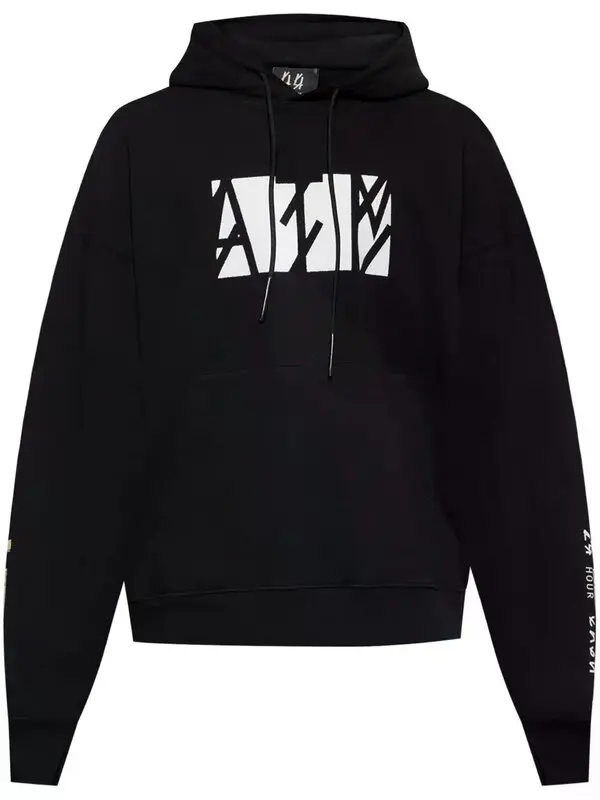44 LABEL GROUP Logo-print Hoodie - Black