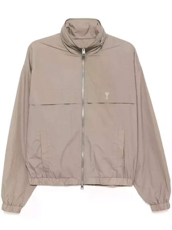 Ami Logo-print Windbreaker - Brown