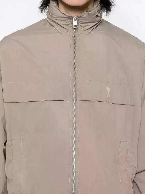 Ami Logo-print Windbreaker - Brown