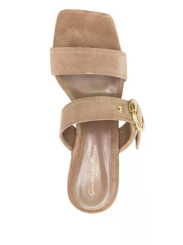 GIANVITO ROSSI 90mm Suede Sandals - Brown