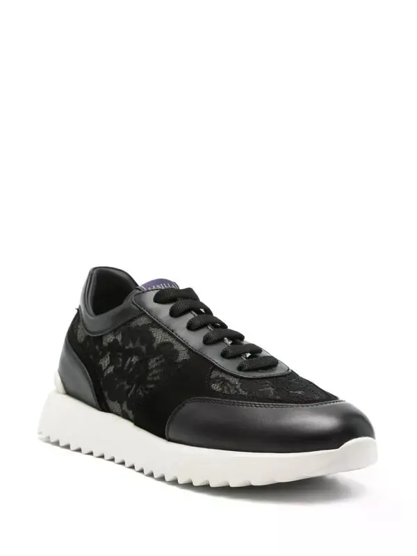LE SILLA Claire Lace Up Sneakers - Black