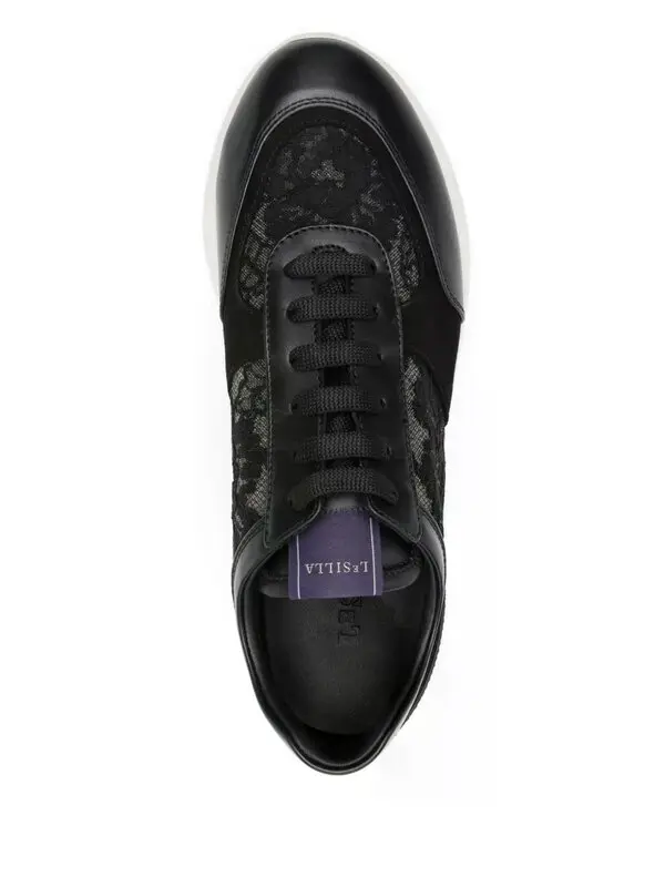 LE SILLA Claire Lace Up Sneakers - Black