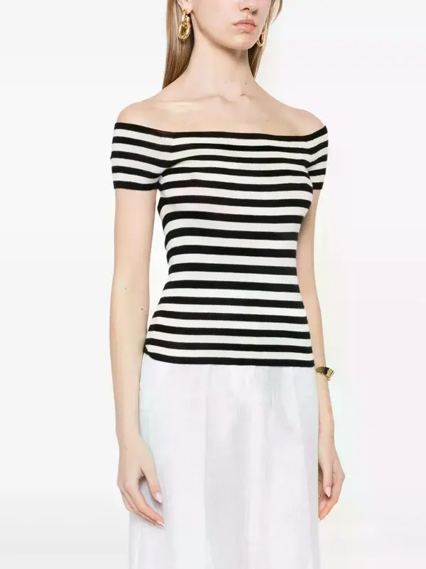 Eric Bompard Striped Bardot Top