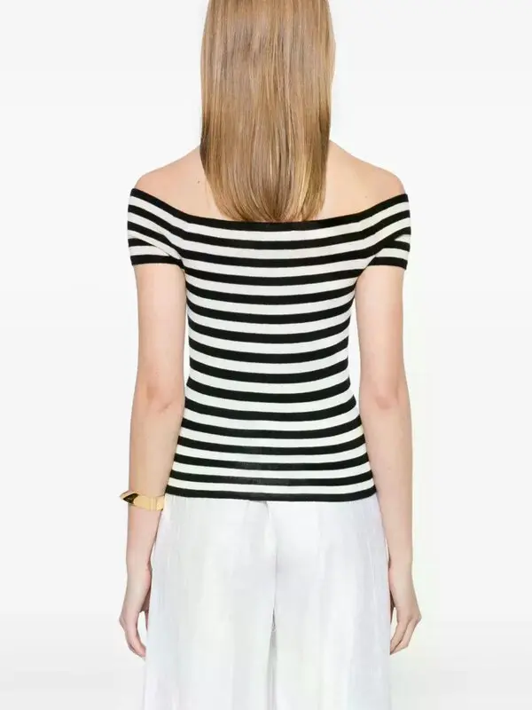 Eric Bompard Striped Bardot Top
