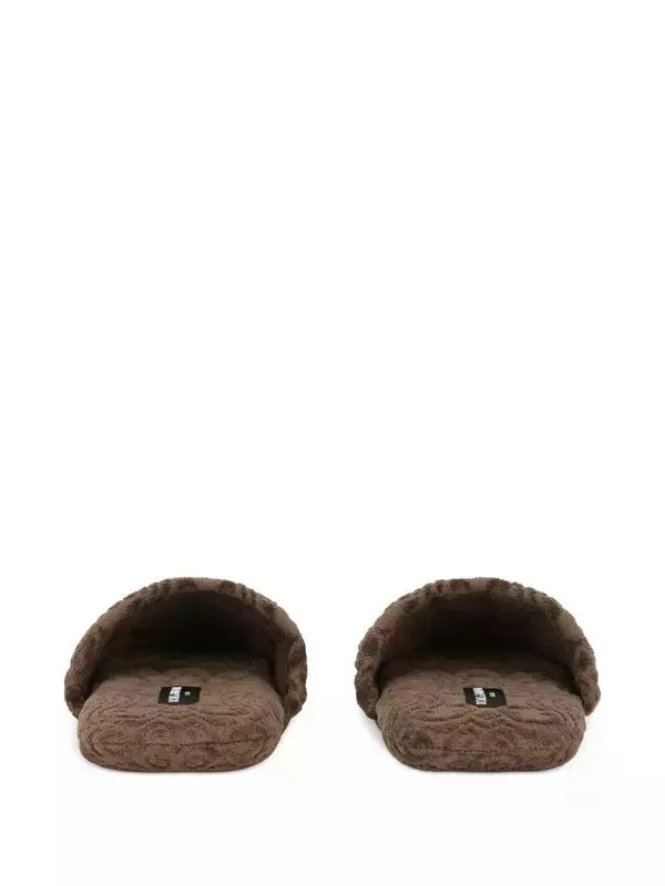 Dolce & Gabbana Logo-embroidered Slippers - Brown