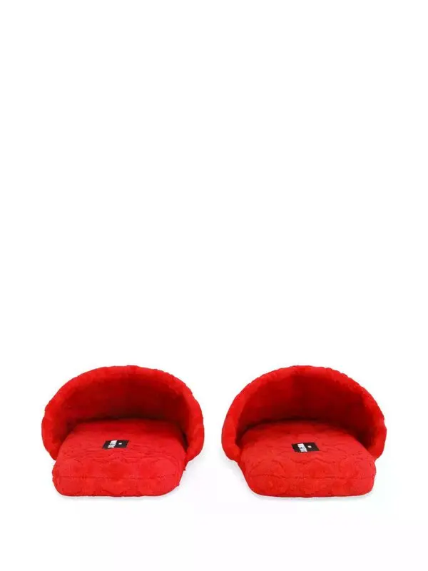 Dolce & Gabbana Logo Embroidered Slippers - Red