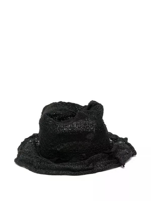 Yohji Yamamoto Interwoven Fedora Hat - Black