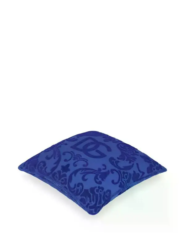 Dolce & Gabbana Logo-embroidered Cushion - Blue
