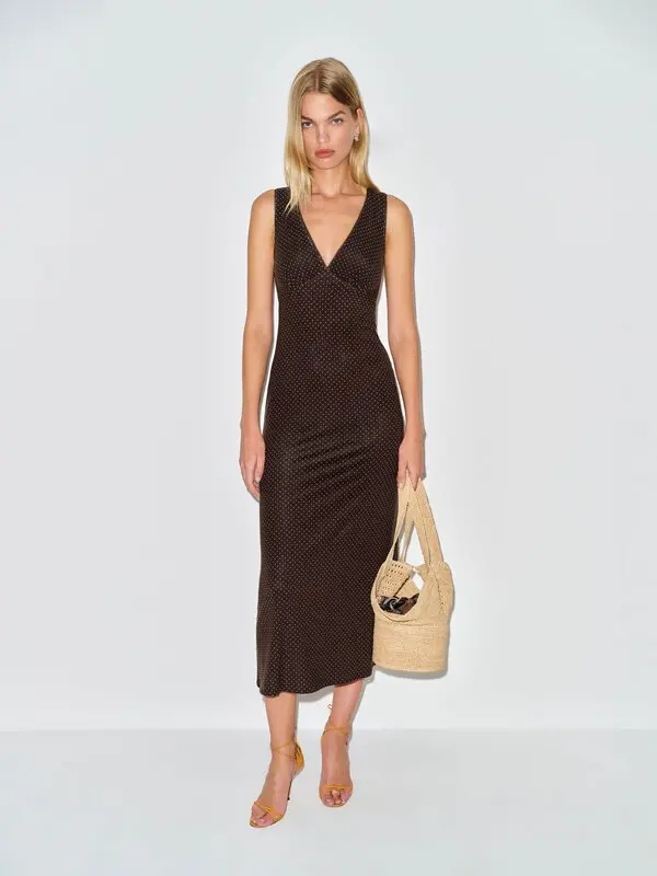 REFORMATION Brayden Knit Midi Dress - Brown