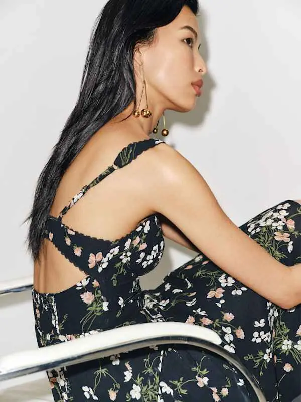 REFORMATION Lela Lace Dress - Black